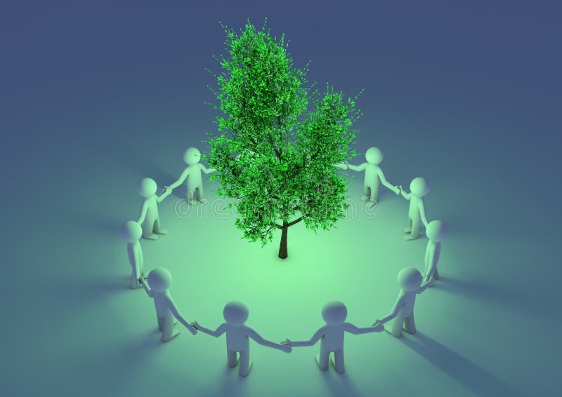 The Protecting Tree stock illustration. Illustration of cartoon - 58948800