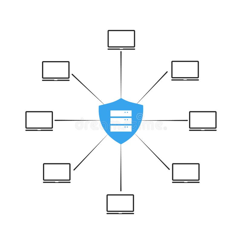 Protection Against Hacker Attacks Computer Network Security Stock