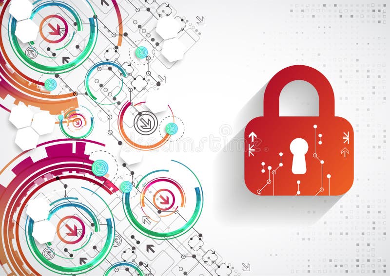 Protection Background. Technology Security, Encode and Decrypt. Stock ...