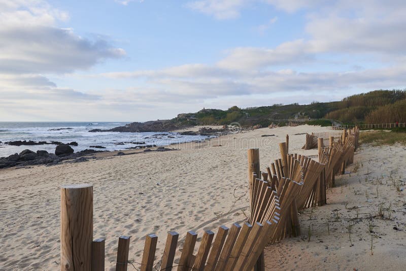 Wooden Protection of the Beach Dunes Stock Image - Image of wood, park ...