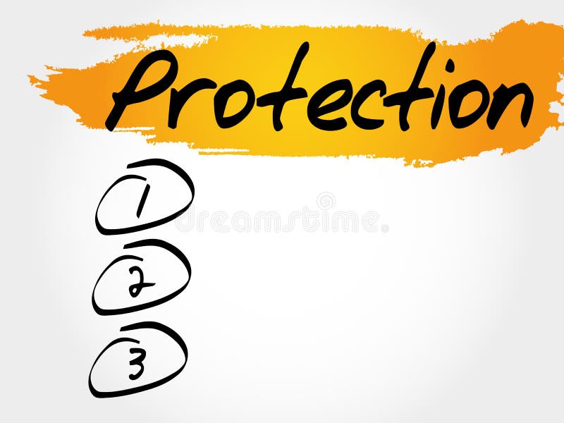 PROTECTION blank list stock illustration. Illustration of layout ...