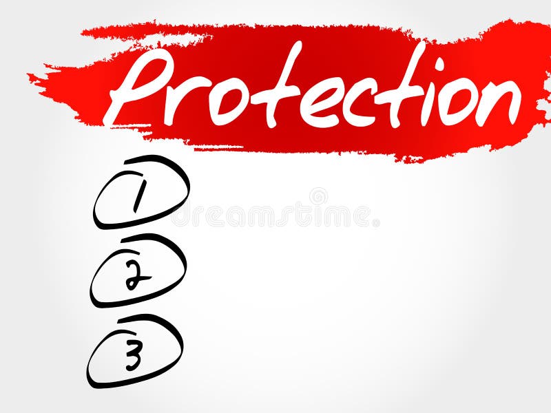 PROTECTION blank list stock illustration. Illustration of protect ...