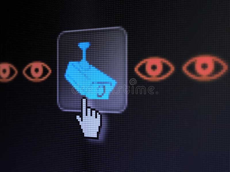 Protection Concept: Camera and Eye on Digital Computer Screen Stock ...