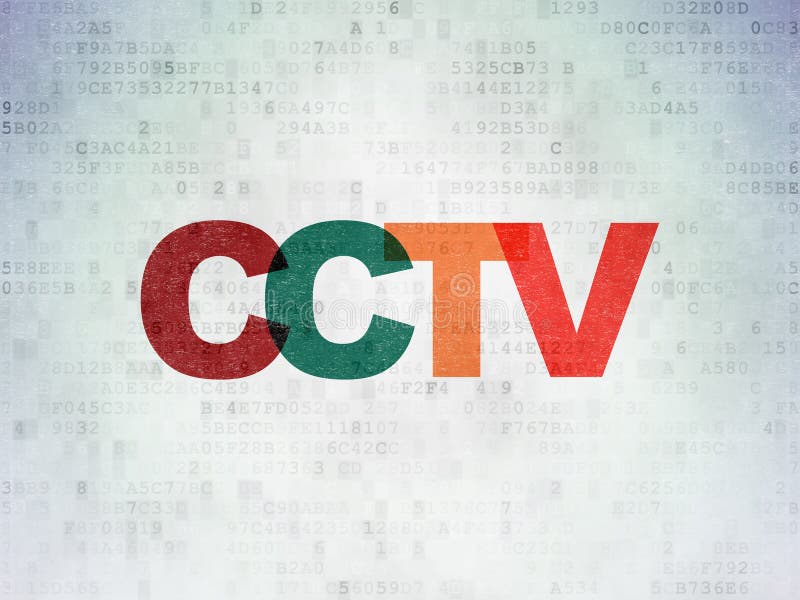 Protection Concept: CCTV on Digital Data Paper Background Stock ...