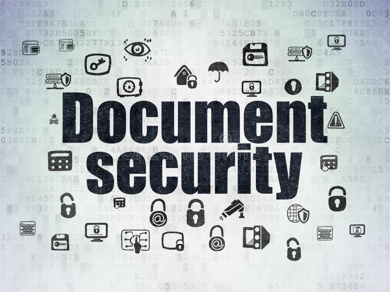 Document security icons stock vector. Illustration of font - 85730652