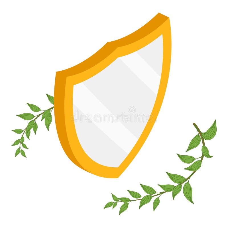 Protection Concept Icon Isometric Vector. Shiny Triangular Shield Green ...