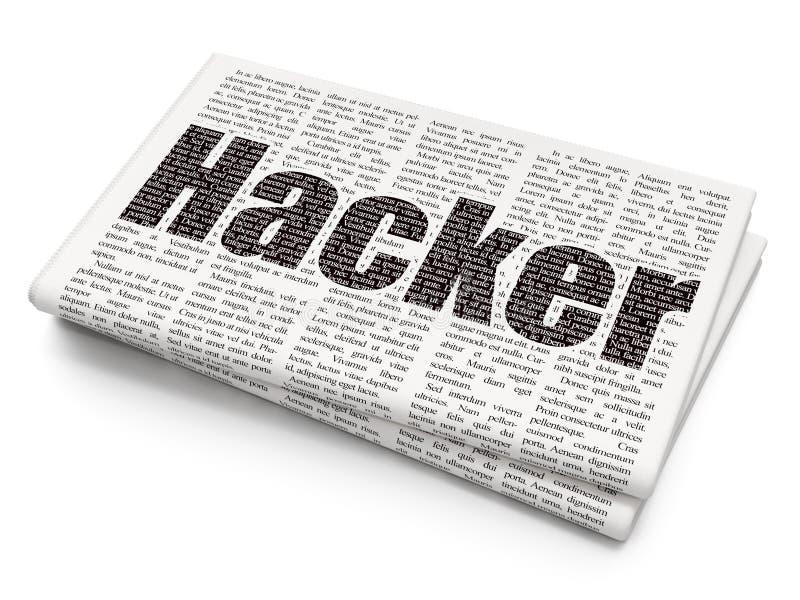 Protection Concept: Hacker on Newspaper Background Stock Illustration ...