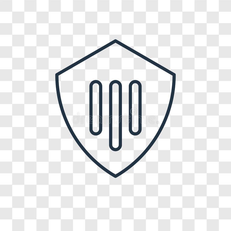 Protection Concept Vector Linear Icon Isolated on Transparent Ba Stock ...