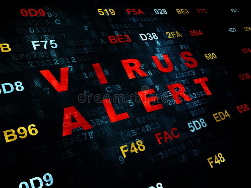 Protection Concept: Virus Alert on Digital Background Stock ...