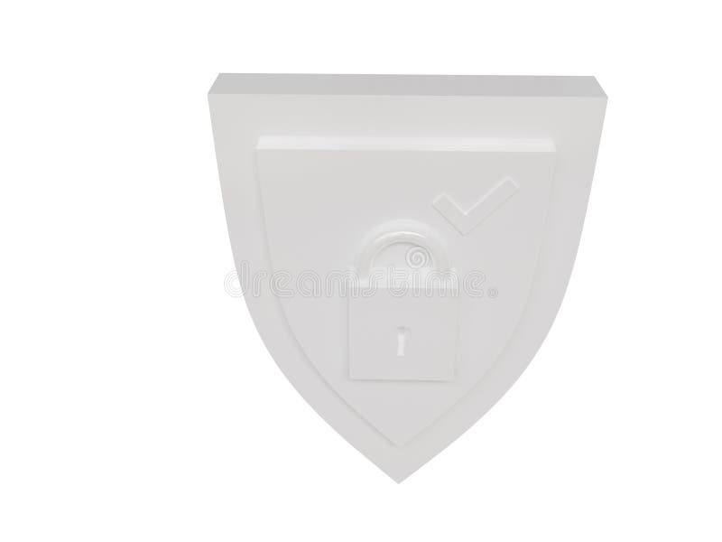Protection Enabled White Symbol. 3d Render. Stock Illustration ...