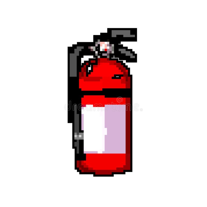 Protection Fire Extinguisher Game Pixel Art Vector Illustration Stock ...