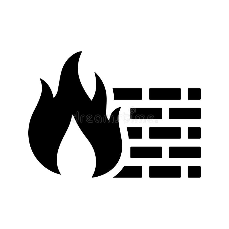 Protection, Firewall Icon. Black Vector Graphics Stock Illustration ...