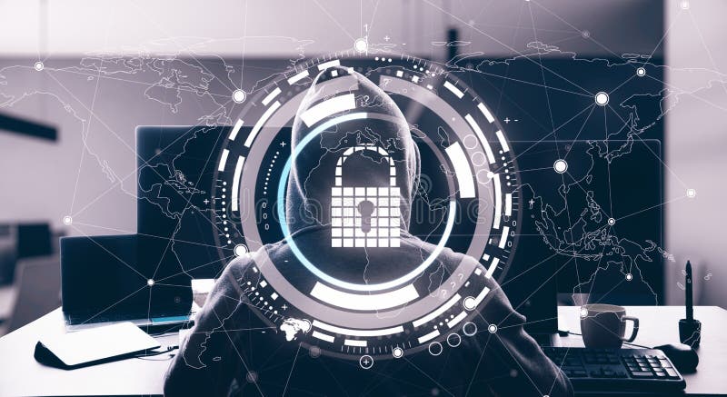 Protection and Hacking Concept Stock Photo - Image of hologram, access ...