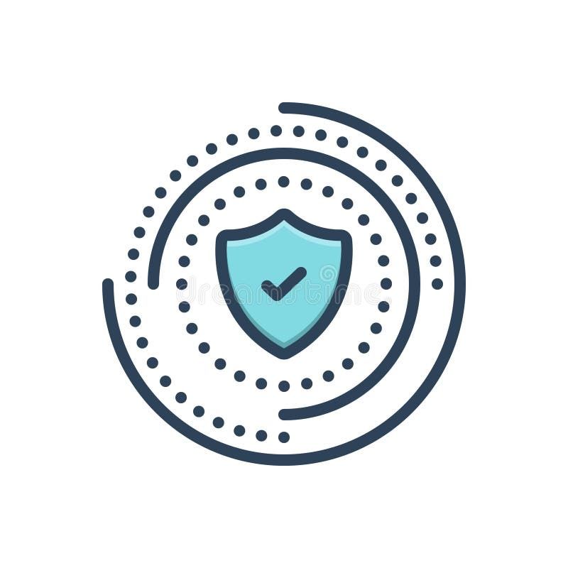 Color Illustration Icon for Protection, Safety and Defend Stock ...
