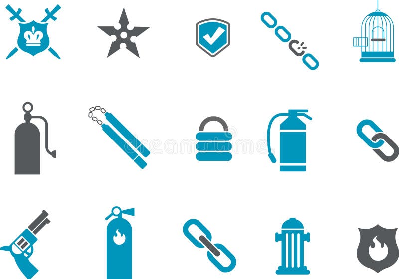 Protection Icon Set stock illustration. Illustration of blue - 11042783