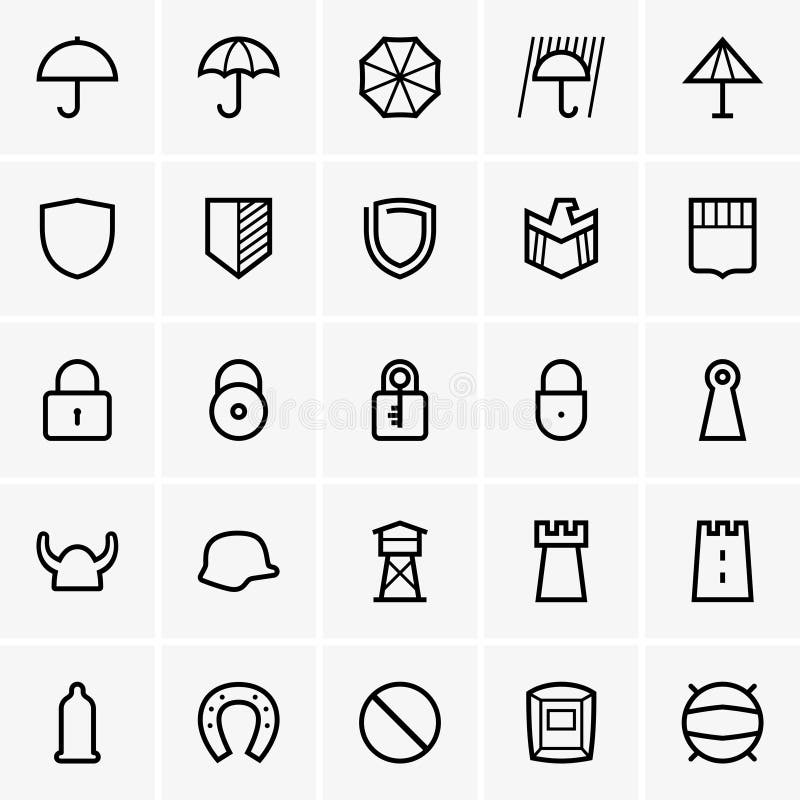 Protection icons stock vector. Illustration of element - 39865272