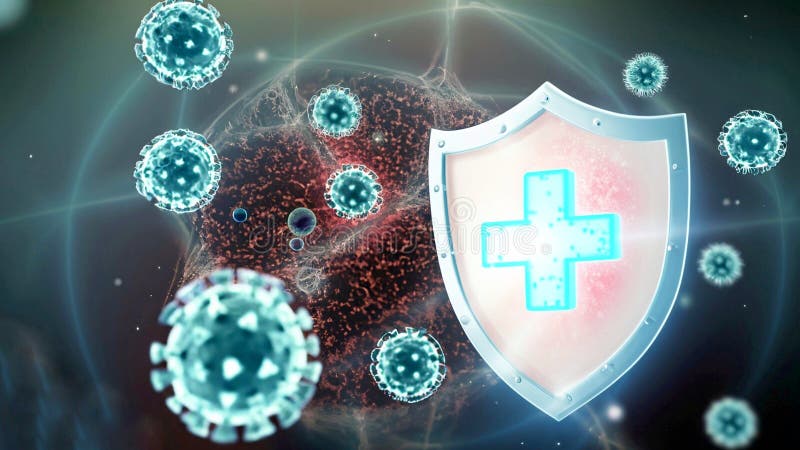 Protection Illustration of Virus and Bacterial Attacks Stock ...