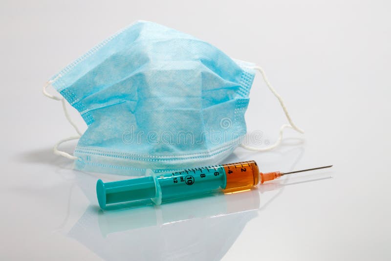 Protection with Injection and Mask Stock Photo - Image of care, immune ...