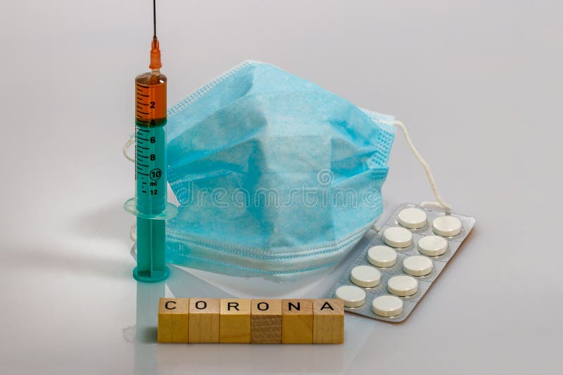 Protection with Injection and Mask Stock Image - Image of covid ...