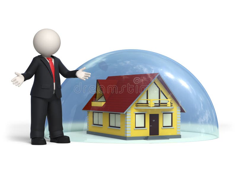 House Insurance - 3d Business Man Stock Illustration - Illustration of ...