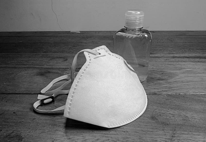 Protection Mask and Container with Gel Alcohol Stock Photo - Image of ...