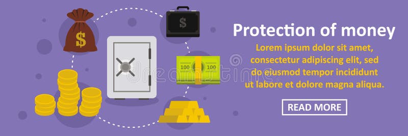 Protection of Money Banner Horizontal Concept Stock Vector ...