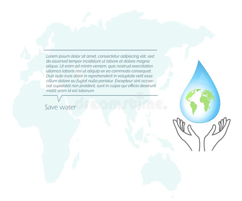 Protection of Nature. Save Water. Stock Vector - Illustration of ...