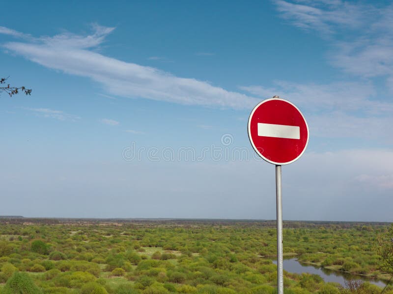 Protection of Nature. Stop Sign Movement Prohibition Stock Photo ...