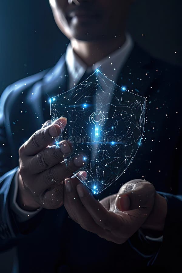 Protection Network Security Computer and Safe Your Data Concept, Stock ...