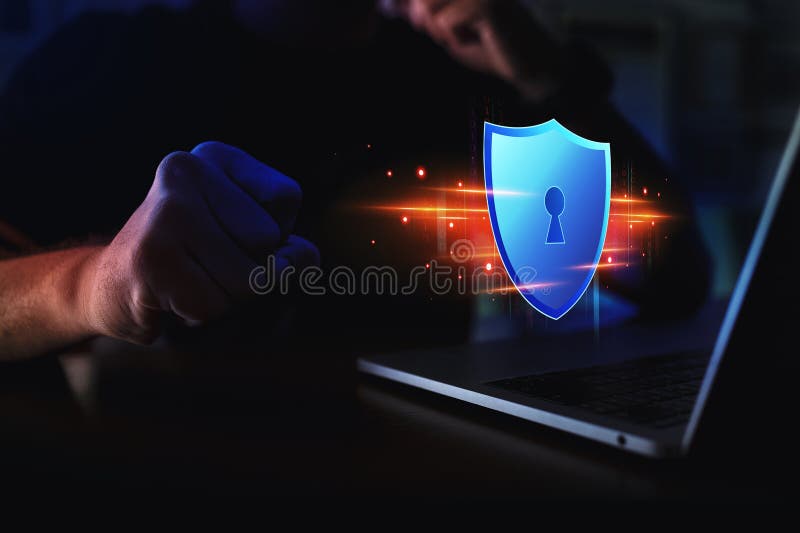 Protection Network Security Computer and Safe Your Data Concept. Stock ...