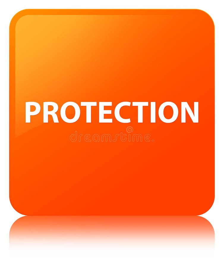 Protection Orange Square Button Stock Illustration - Illustration of ...