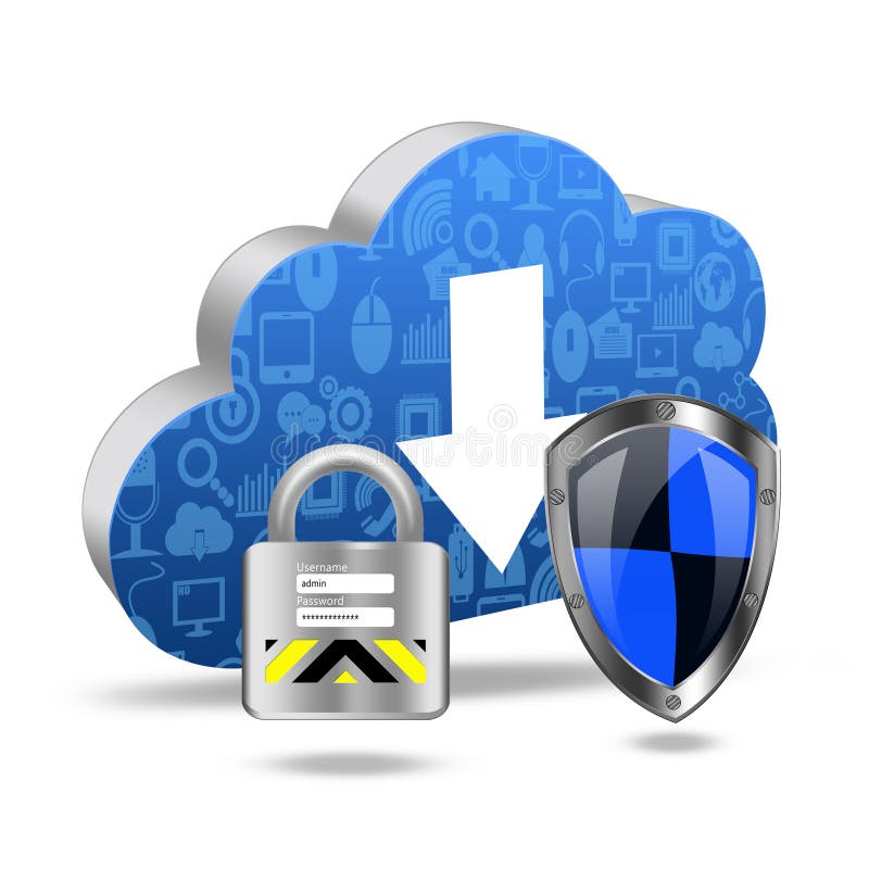 Flat Line Design Website Banner of Internet Security Stock Vector - Illustration of flat, line ...