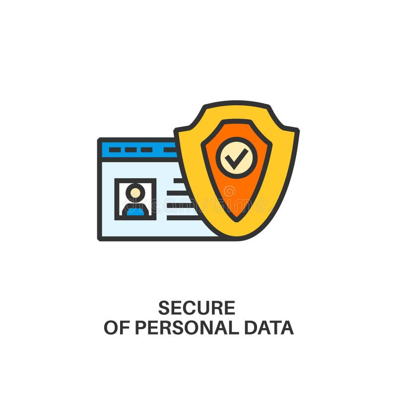 Protection of Personal Data Icon Stock Vector - Illustration of ...