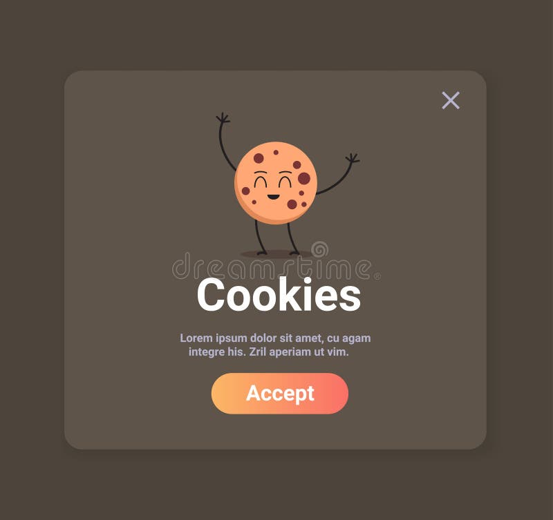 Protection of Personal Information Cookie Mascot Character with ...