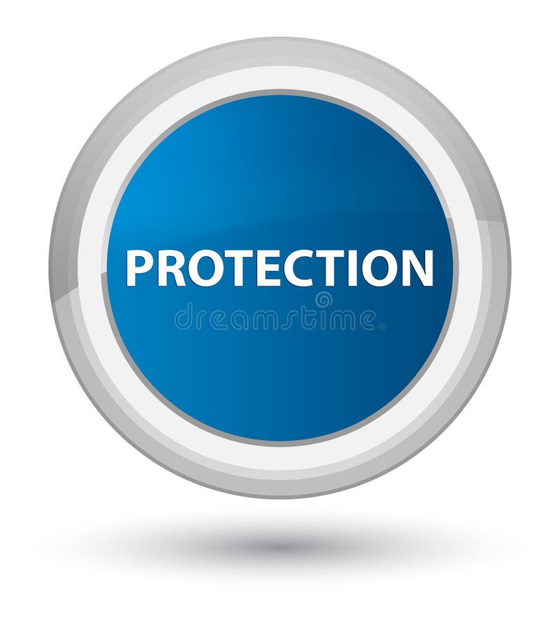 Protection Prime Blue Round Button Stock Illustration - Illustration of ...