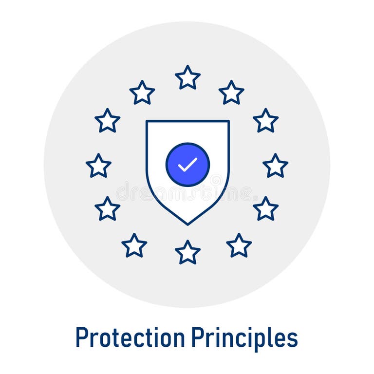 Protection Principles GDPR Icon: Data Ethics. Stock Vector ...