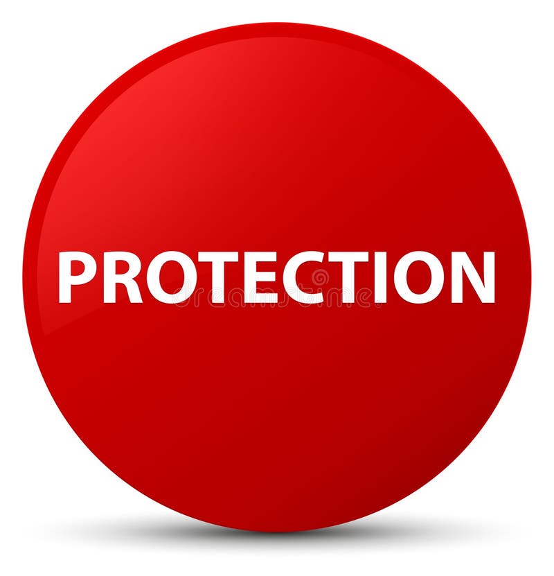 Protection Red Round Button Stock Illustration - Illustration of ...