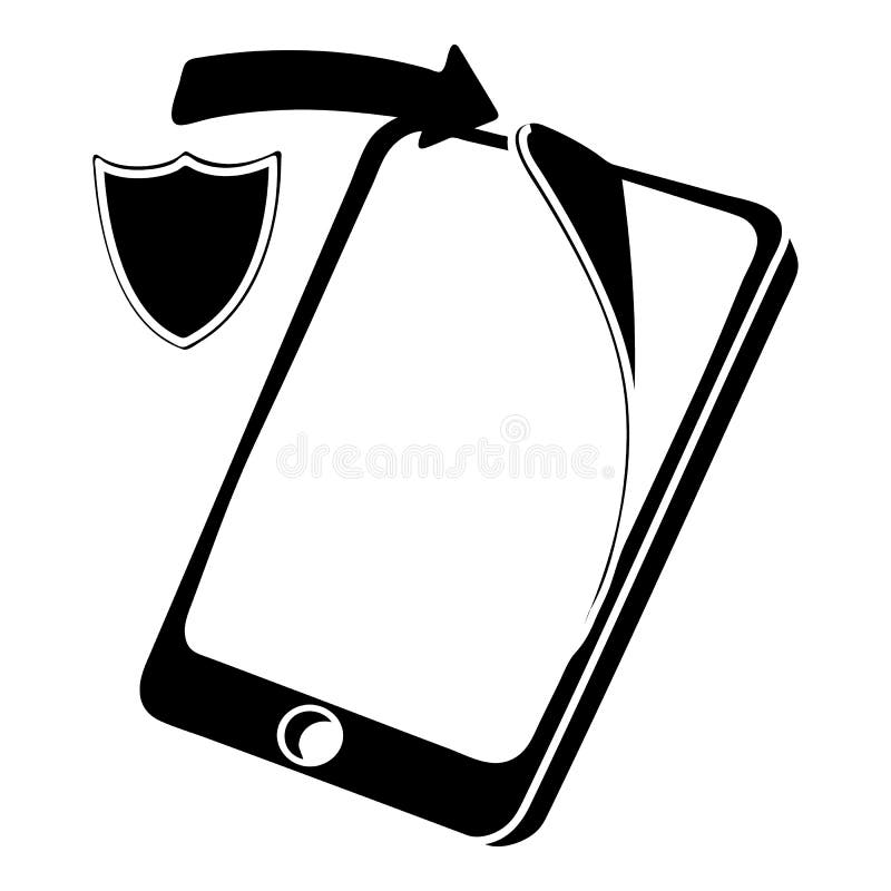 Protection Replacement Screen Smartphone Icon, Simple Black Style Stock ...