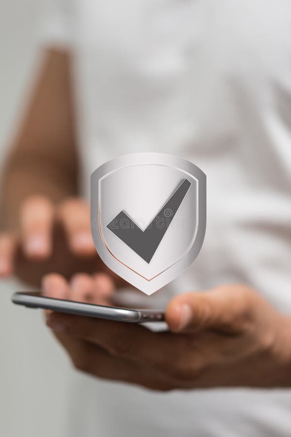 A Protection Safe Shield Virus Attack 3d Stock Photo - Image of ...