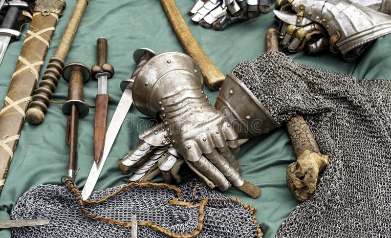 Medieval armor gloves stock photo. Image of museum, sword - 306216746