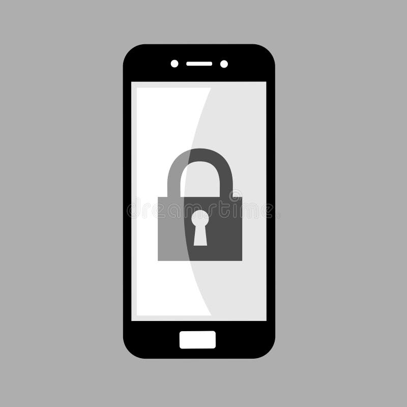 Protection and Security of Locked Smartphone Stock Vector ...