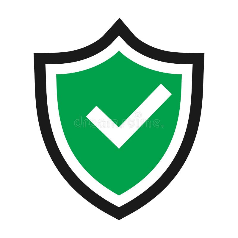 Protection, Security or Safe Icon. Shield Check Mark Vector ... Protection, Security or Safe Icon. Shield Check Mark Vector ...