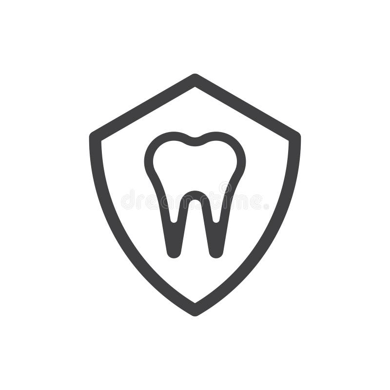 Teeth and Tooth Icon - Protection Security Icon Stock Illustration ...
