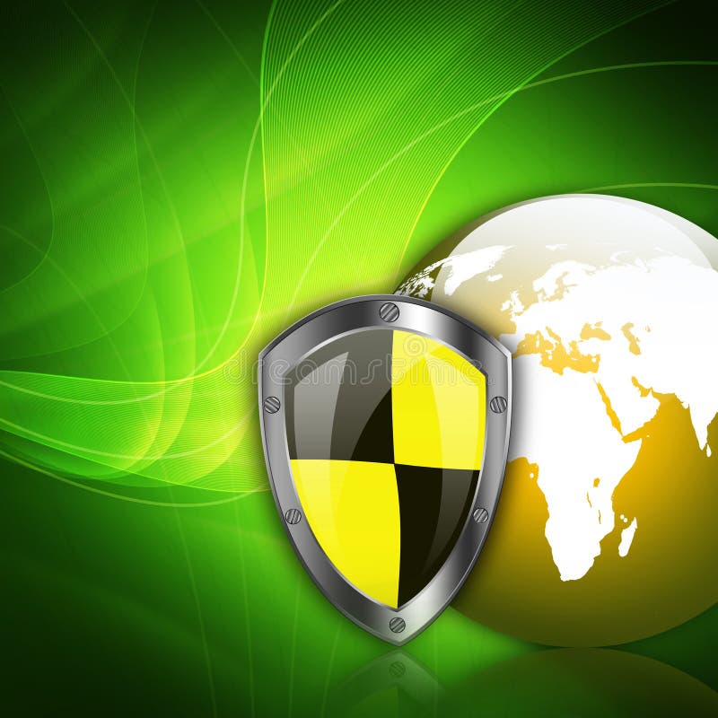 Protection Shield on Abstract Background Stock Illustration ...