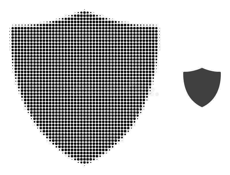 Protection Shield Halftone Dot Icon Stock Vector - Illustration of ...