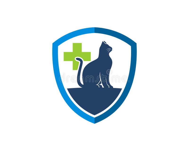 Protection Shield with Healthy Cat Inside Stock Illustration ...