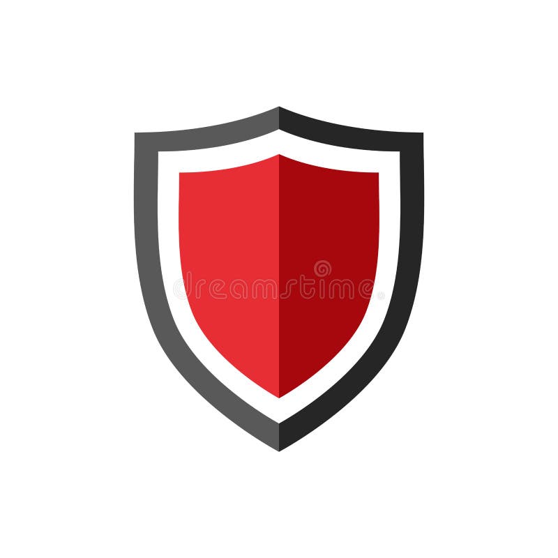 Protection Shield Icon with Red Center and Tick Sign on it Laced on ...