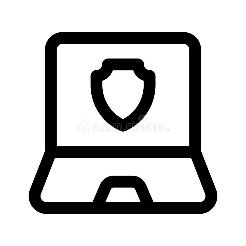 Protection Shield Inside Laptop Denoting Icon of Secure Laptop ...