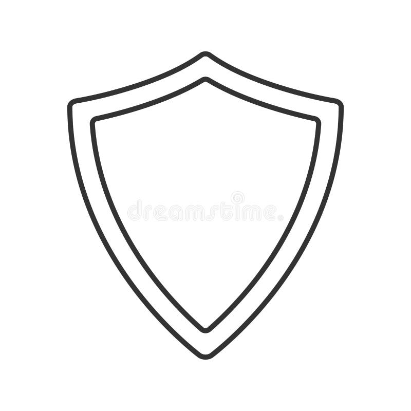 Protection Shield Linear Icon Stock Vector - Illustration of defense ...