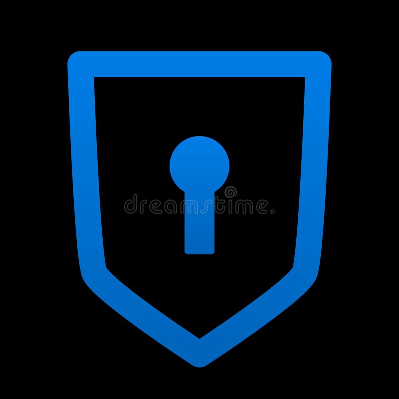 Protection Shield Lock for Safety Outline Vector Icon Symbol Stock ...